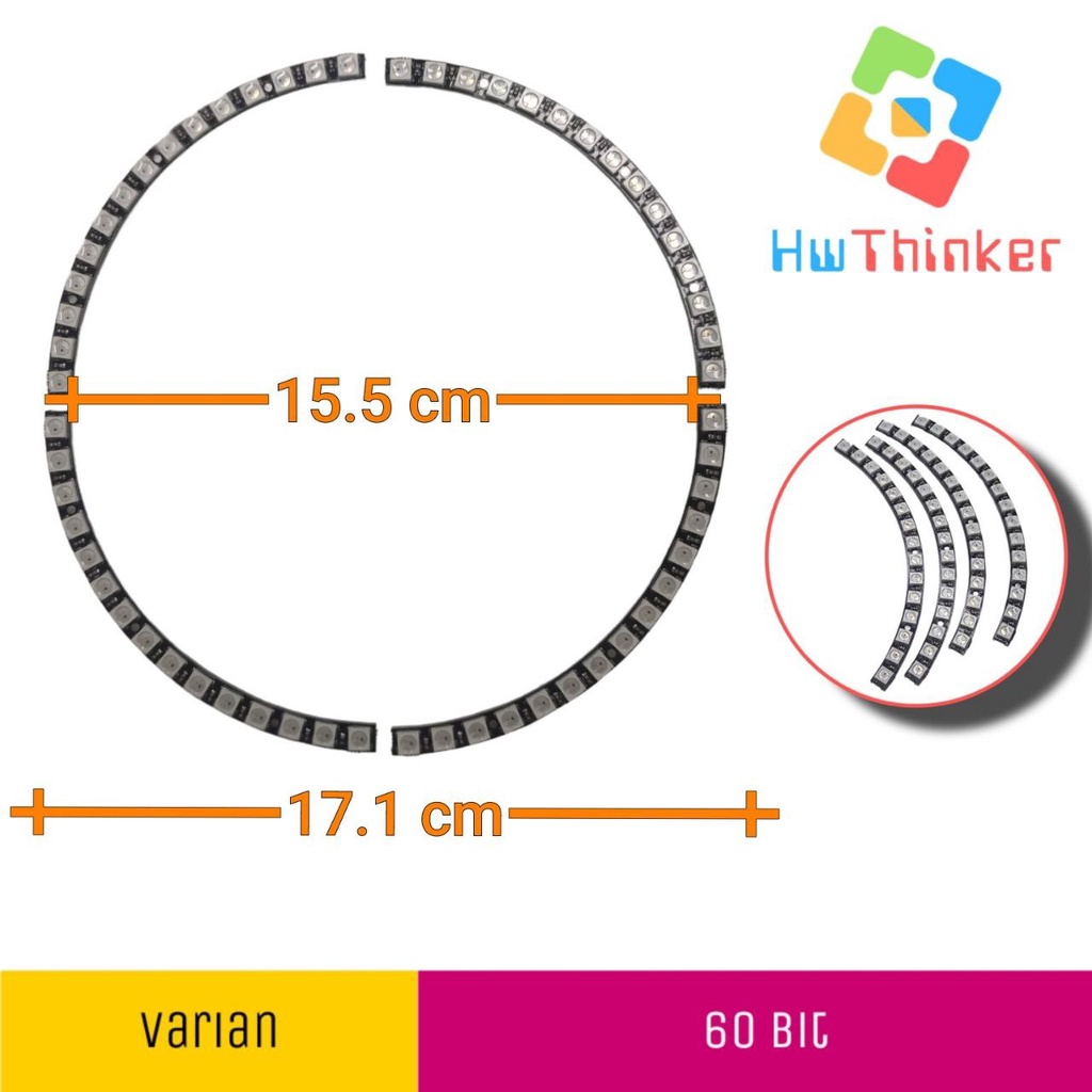 Jual LED RGB WS2812 WS2812B 5050 for Arduino Neopixel 5V Panel Round ...