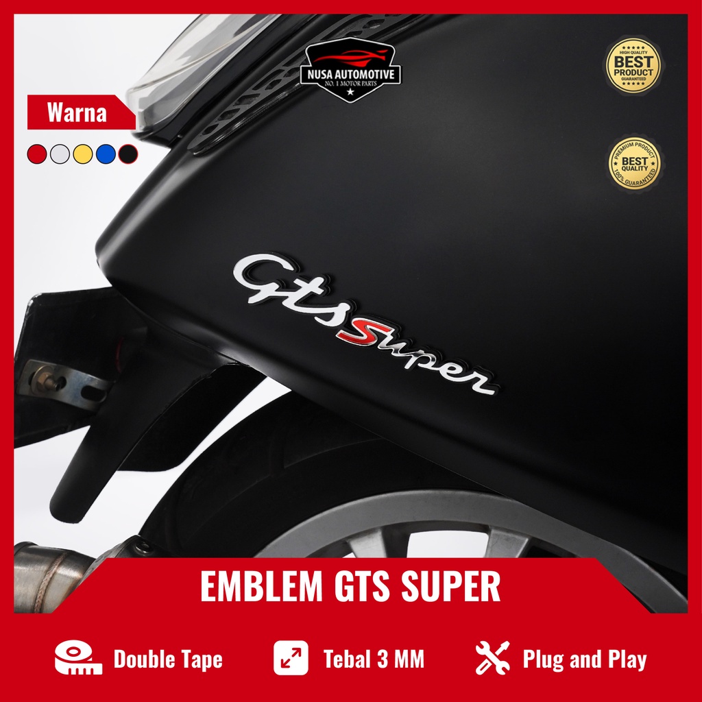 Jual NSA EMBLEM GTS SUPER VESPA TULISAN VESPA BUKAN STIKER ATAU STICKER ...
