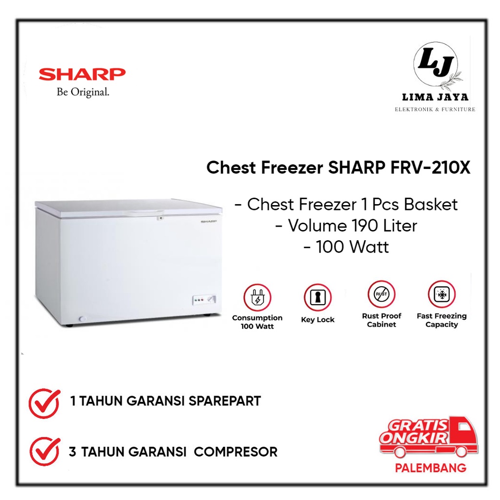Jual Chest Freezer SHARP FRV-210X/310X Freezer Box Lemari Pembeku Sharp ...