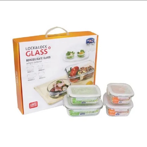 Jual LocknLock Borosilicate Glass With Color Box LLG205S4 | Shopee ...