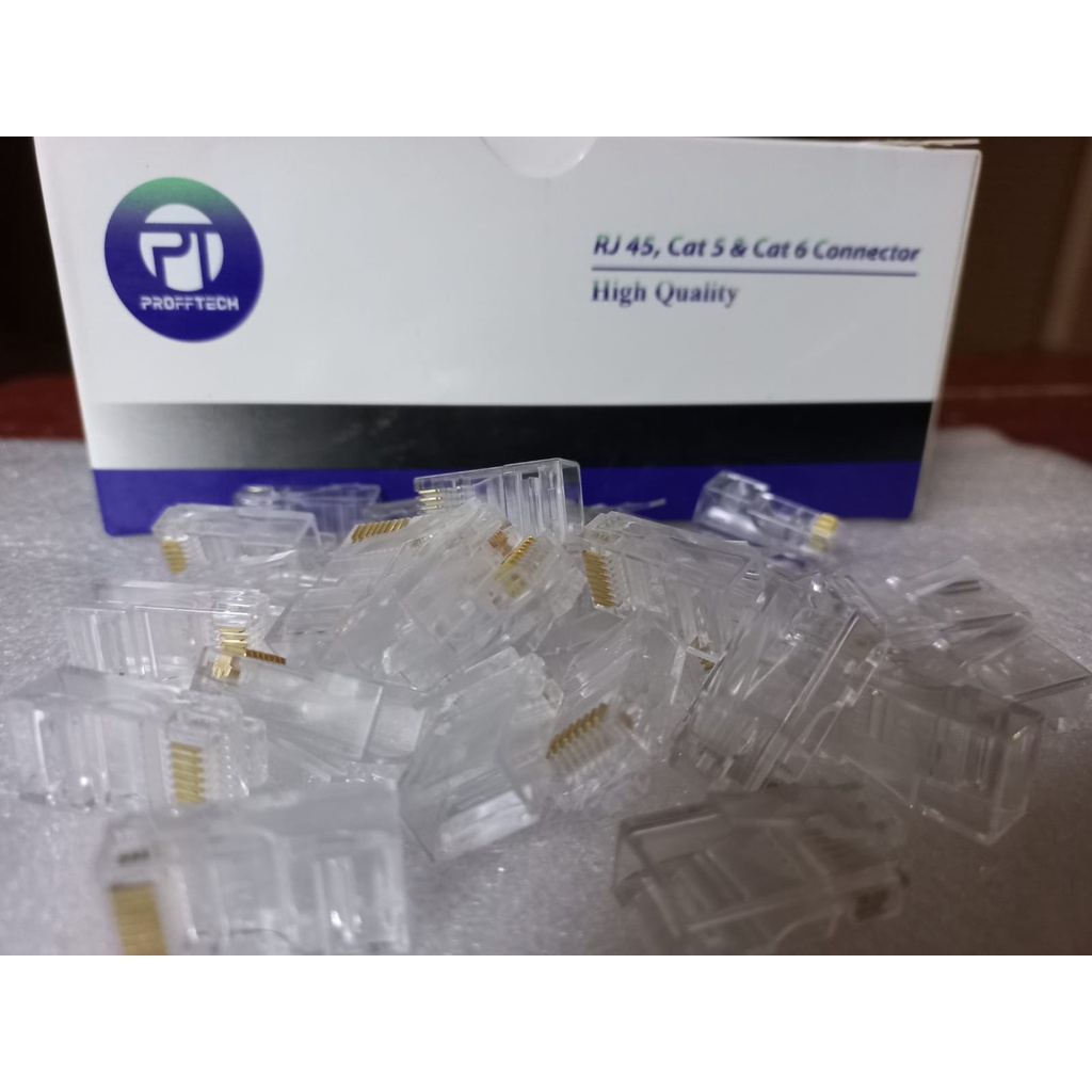 Jual RJ45 Cat5e isi 100pcs untuk Konektor Kabel Lan Utp Ftp Cat 5e ...