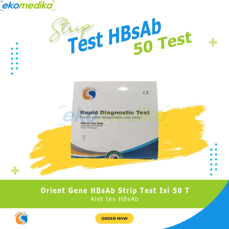 Jual Anti Hbs Orient Gene HBsAb Strip Test Serum/Plasma Orient isi 50 ...