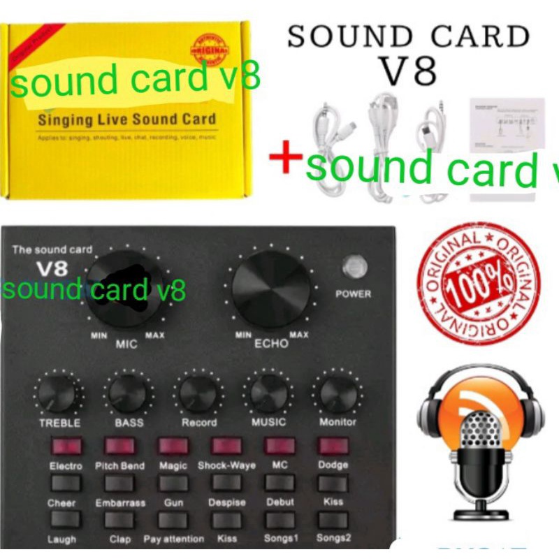 Jual Soundcard V8s - Souncard - Soundcard Bluetooth Audio USB External Soundcard Live Broadcast ...