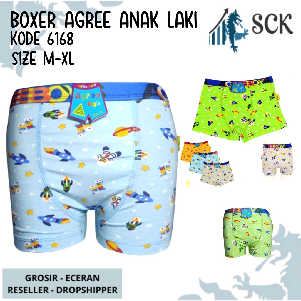 Jual [ISI 3] Celana Dalam Anak Laki-Laki Boxer AGREE 6168 Motif Lucu ...