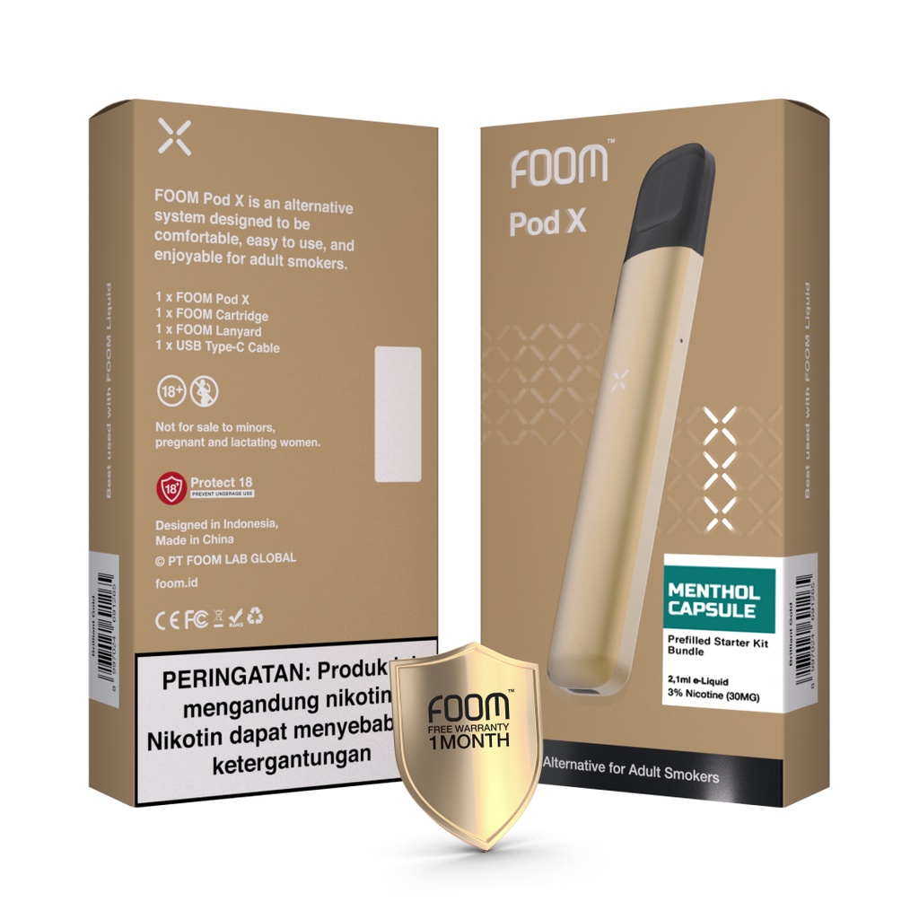Jual FOOM POD X - Brilliant Gold | Shopee Indonesia