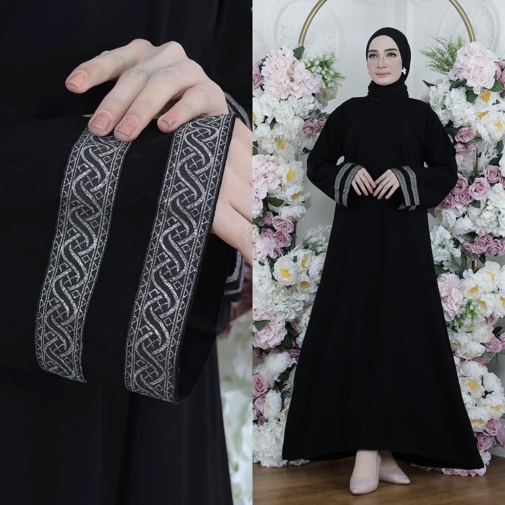 Jual Gamis Terbaru Abaya Hitam Jetblack Athifah BUSUI Turkey Polos ...