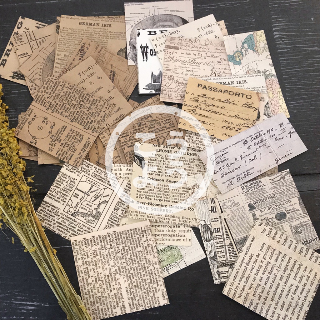 Jual 46 pcs Stiker Kraft + HVS Gambar Vintage untuk Jurnal / Scrapbook ...