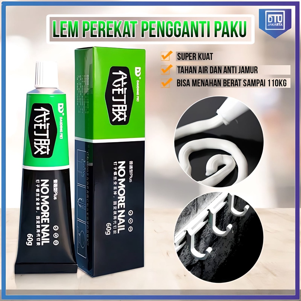 Jual (DTU) Lem Pengganti Paku Superkuat Perekat Dinding Tembok Super | Shopee Indonesia