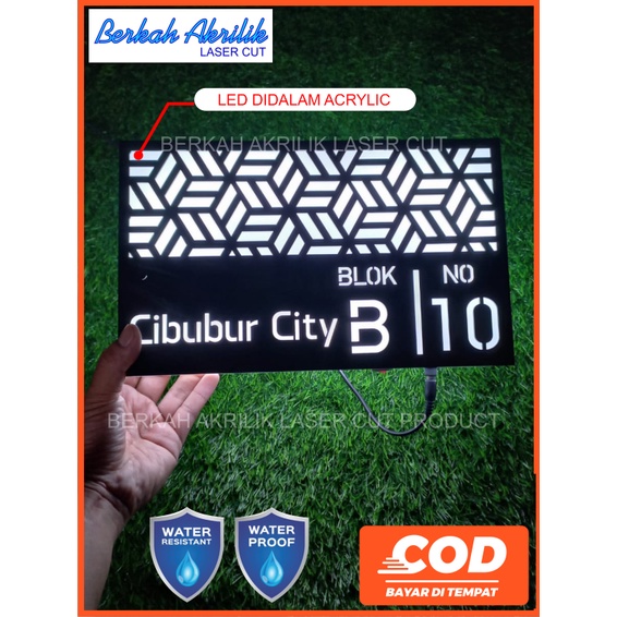 Jual Nomor Rumah LED Neon Box Akrilik Papan Nama Akrilik LED Neonbox ...
