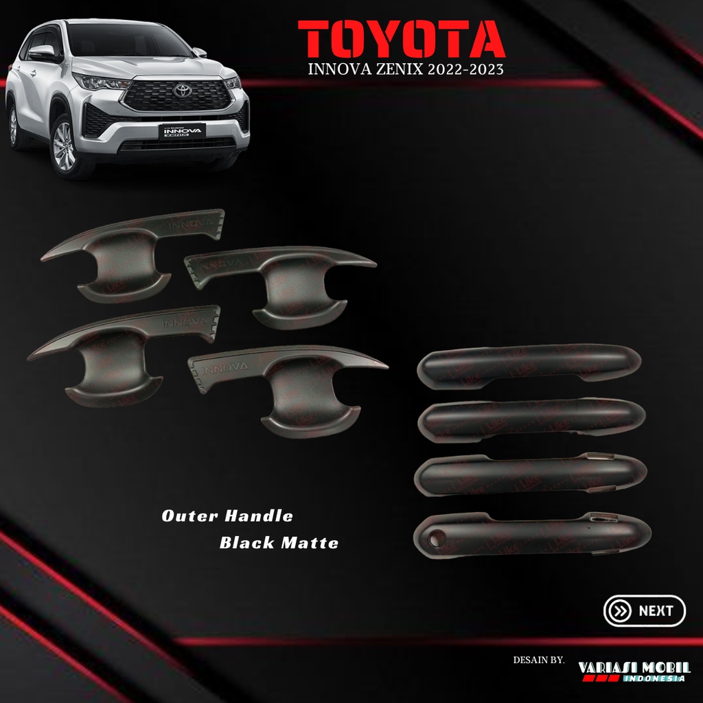 Jual Outer Handle Black Matte Innova Zenix 2022-2023 | Shopee Indonesia