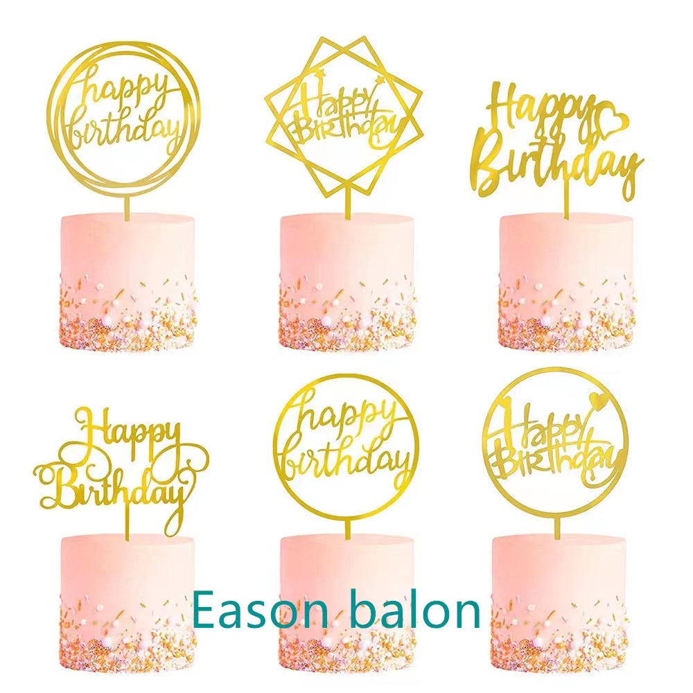 Jual HBD 10pcs / lot Topper Kue Desain Happy Birthday Bentuk Hati Warna ...