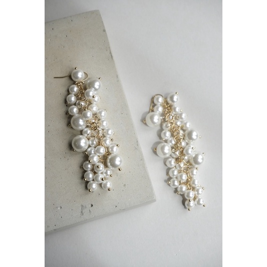 Jual CLUSTER PEARL DROP EARRINGS / ANTING | Shopee Indonesia