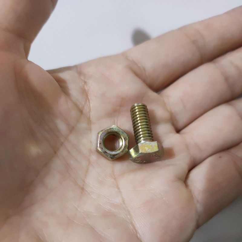 Jual baut m6x15 drat halus kuning Kualitas Bagus + mur/ baut kepala kunci m6 x 15 kunci 10 ...