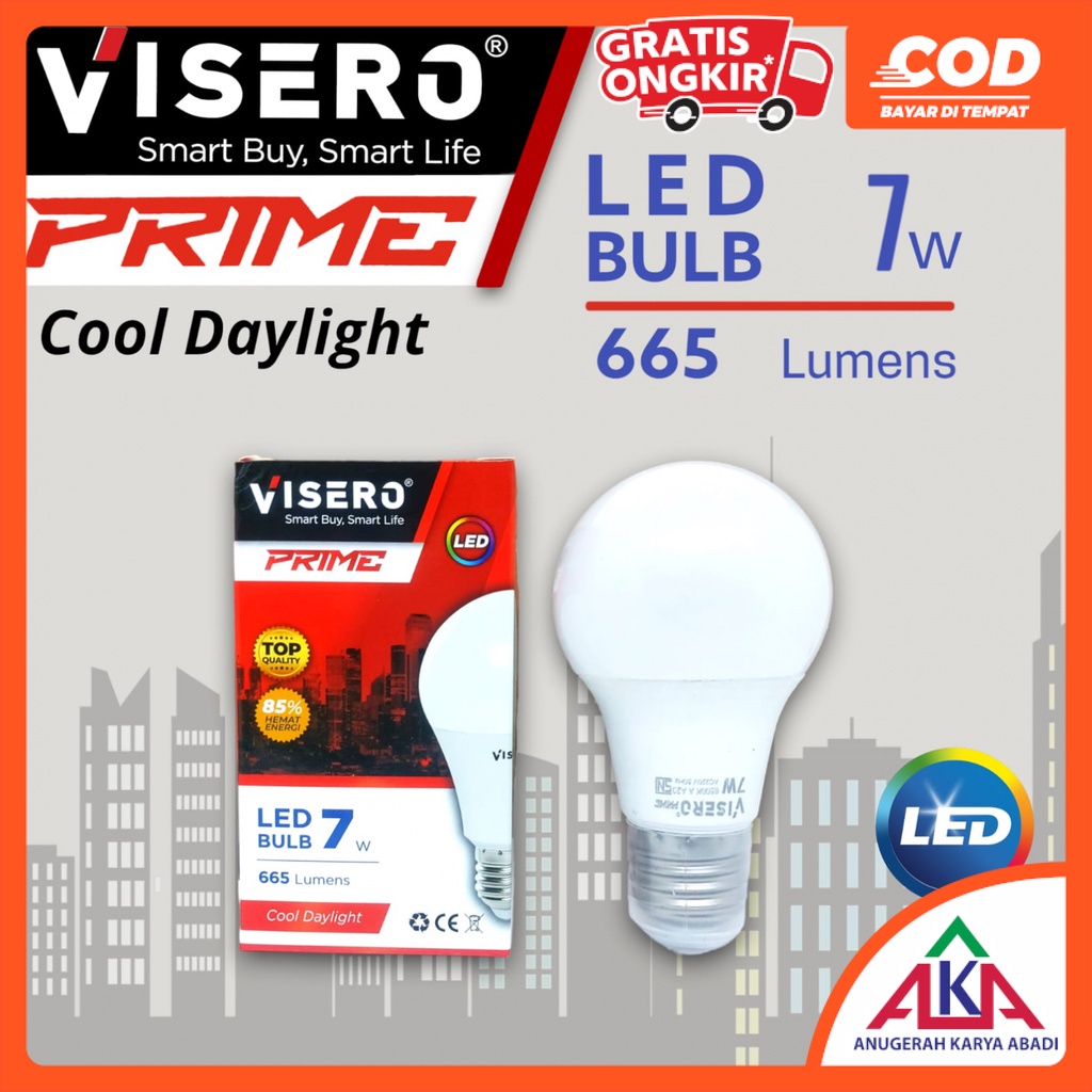Jual Bohlam Lampu LED VISERO PRIME 7W SNI Hemat Energi Cool Daylight | Shopee Indonesia