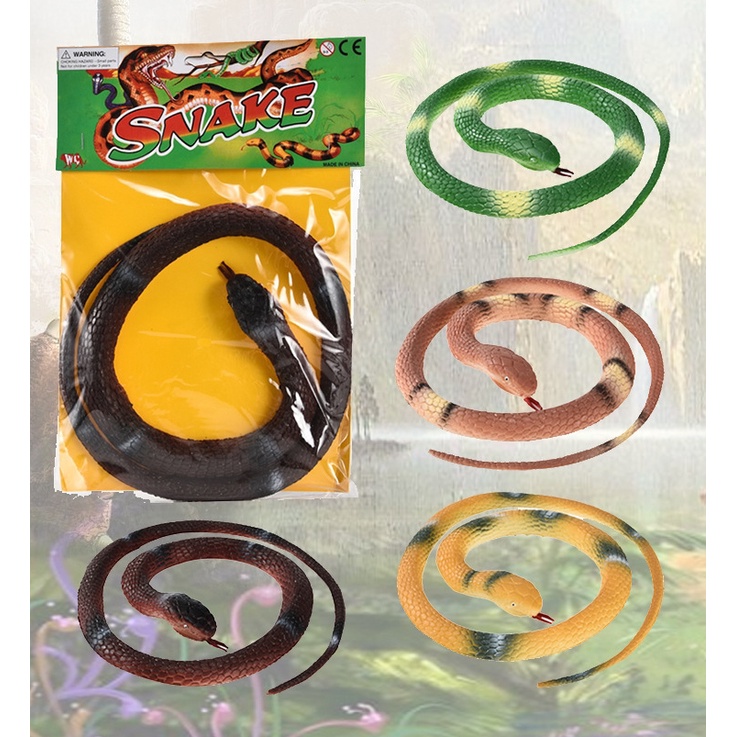 Jual Mainan Ular Karet 100 cm Mainan Figure Figurin Ular Ulat Snake ...