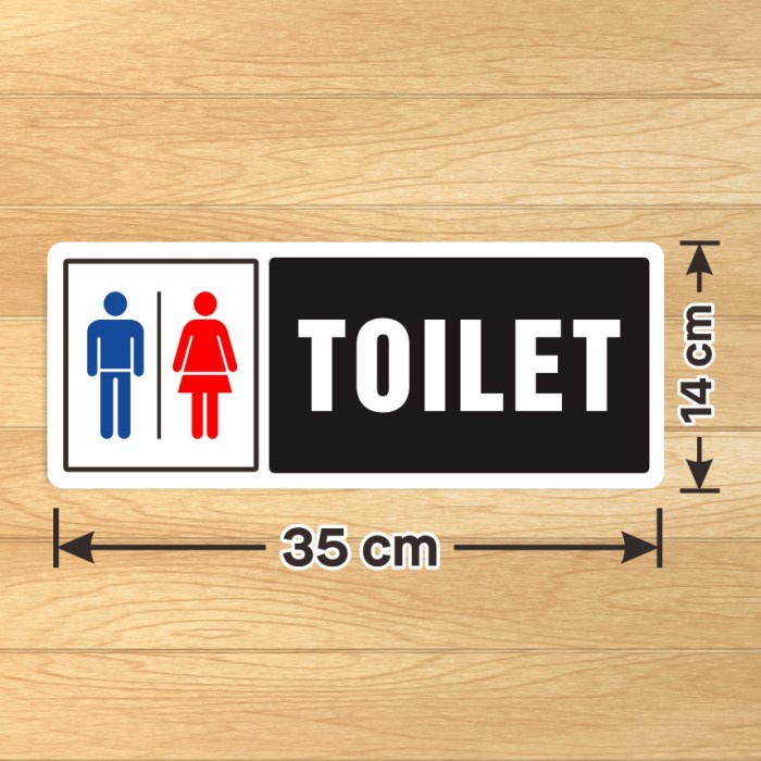 Jual Sticker Sign Vinyl Stiker Label Pintu Toilet Kamar Mandi 35 x 14 ...