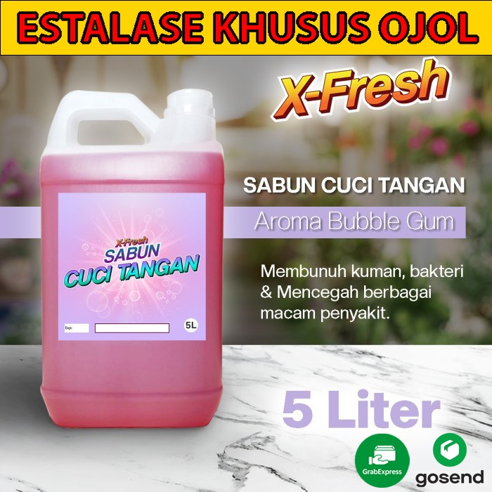 Jual KHUSUS OJOL Sabun Cuci Tangan XFRESH 5L / Hand Soap 5L Aroma Bubble Gum | Shopee Indonesia