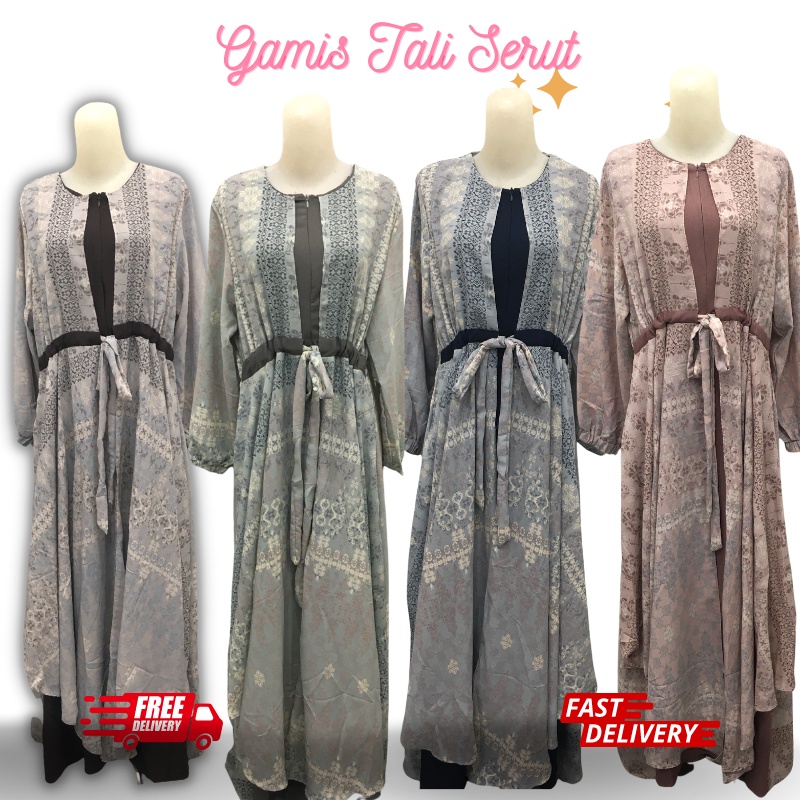 Jual Gamis Tali Serut Gamis Kekinian Baju Gamis Murah Lebaran | Shopee ...