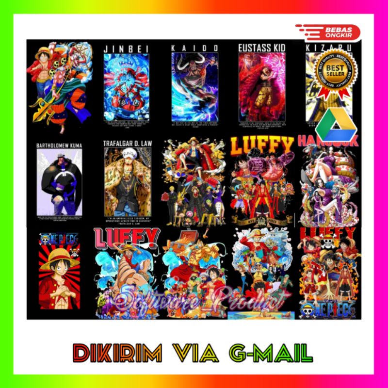 Jual 50 One Piece Bootleg T-Shirt Designs V.1 - Vector Design | Shopee ...