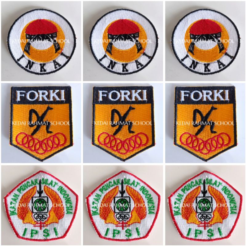 Jual Logo Badge Bordir Patch INKAI FORKI IPSI Full Bordir Komputer ...