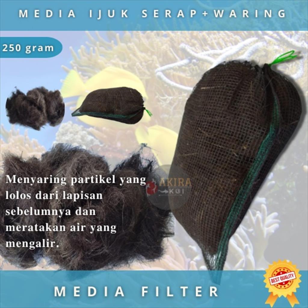 Jual Media Ijuk Resapan Bonus Waring 30x25Cm Media FIlter Air Ikan ...