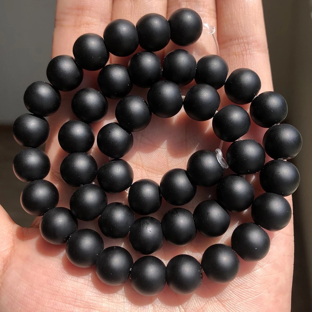 Jual [6PCS] Butir Batu Black Agate Matte Doff | Shopee Indonesia