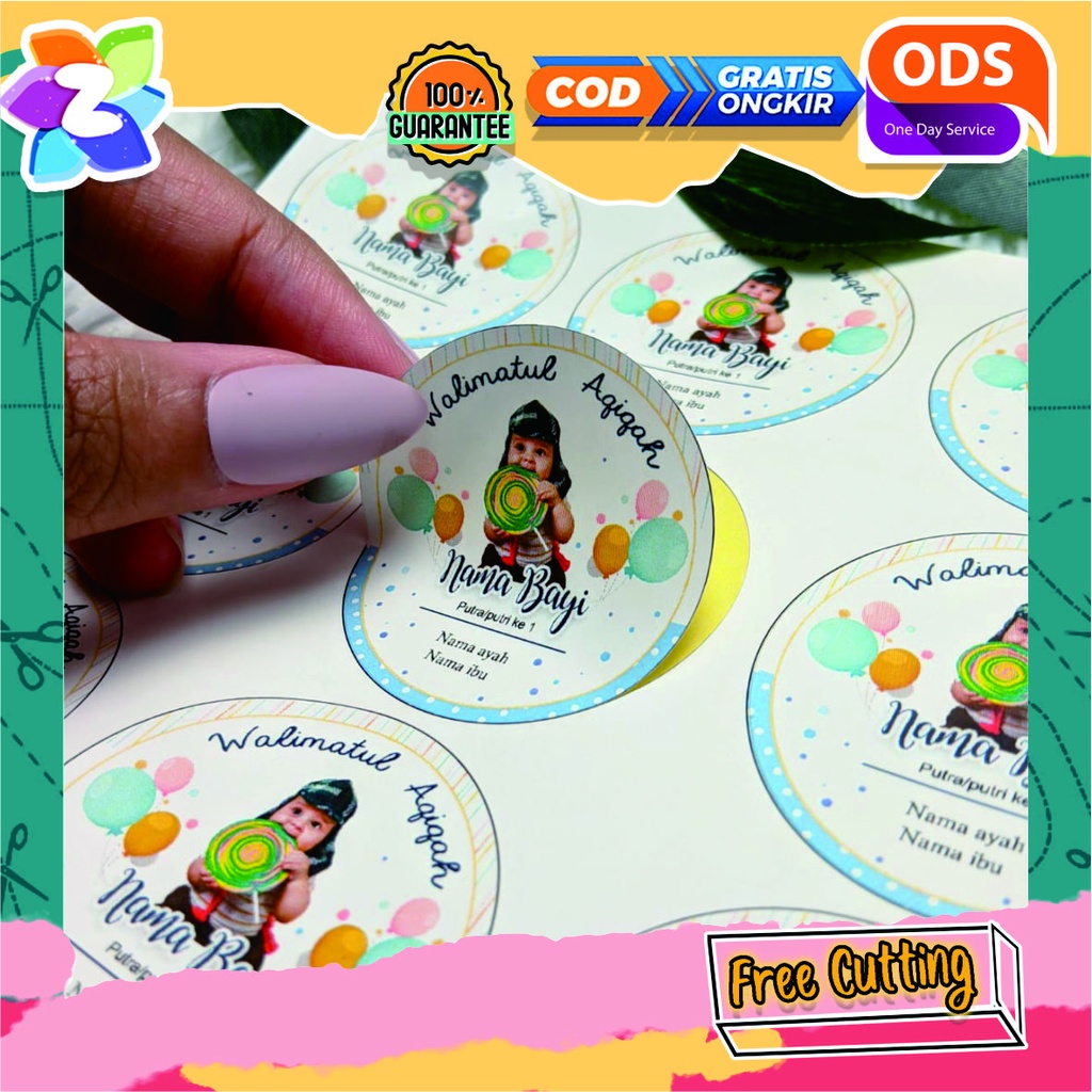 Jual Stiker Label Bulat Aqiqah Sticker Bulat Aqikah Stiker Akikah Anak ...