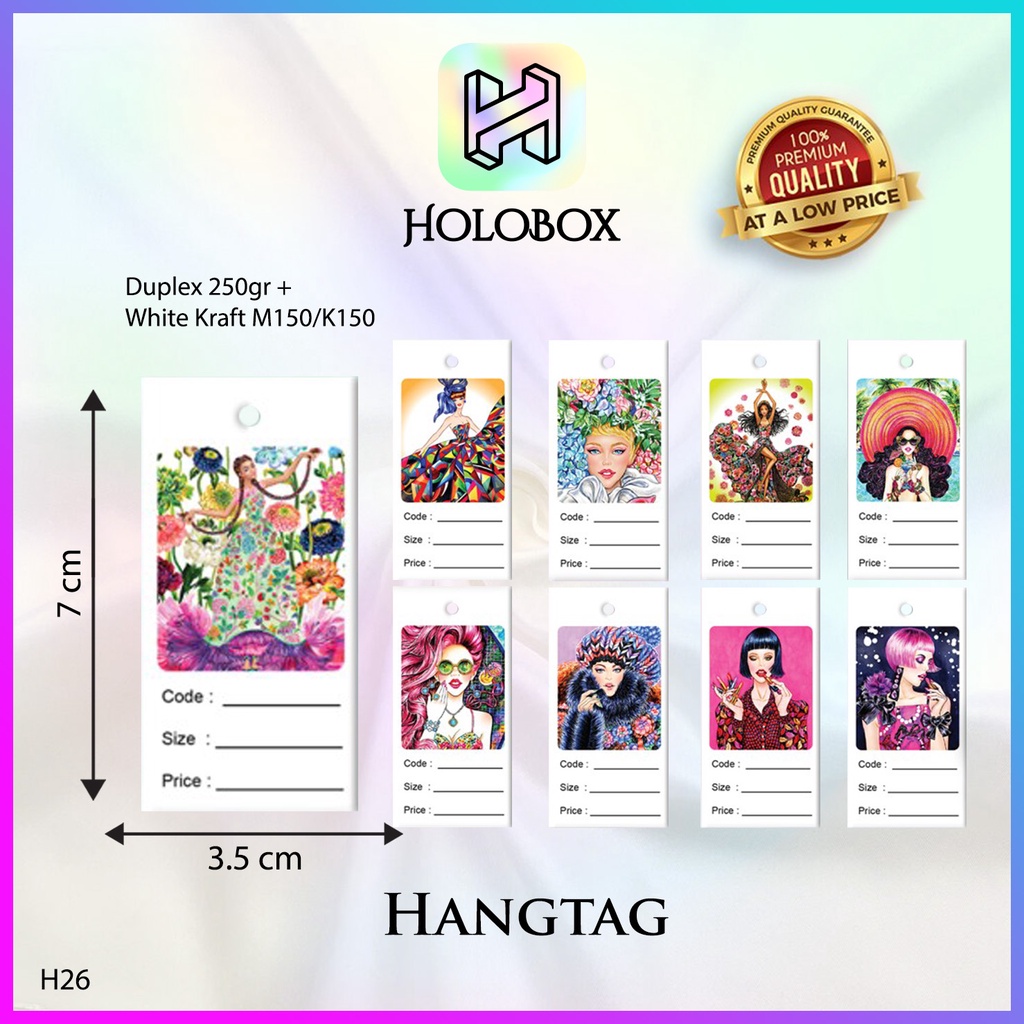 Jual Hang Tag – Label baju - Hang Tag Motif 3,5x7 | H26 | Shopee Indonesia