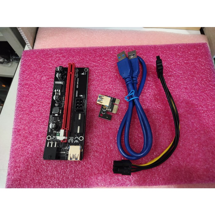 Jual PCIE Riser VER009S 1x to 16x pci-e mining adapter converter vga S ...