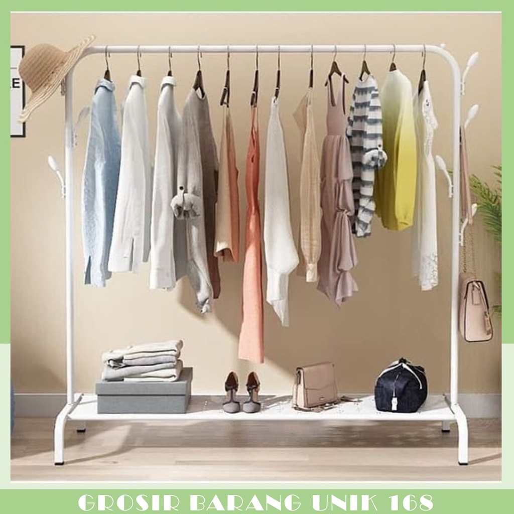 Jual (PUTIH) Big Hanger Baju Gantungan Baju Portable Stand Hanger ...