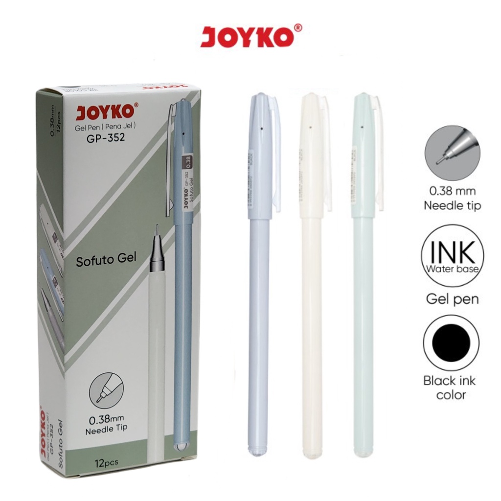 Jual 1 LSN / 12 PCS Gel Pen Pulpen Pena Joyko GP-352 Sofuto Gel 0.38 mm | Shopee Indonesia