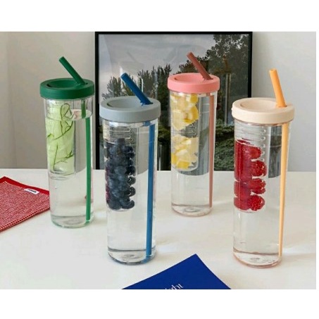 Jual Botol Minum Infused water 700ml / Botol Minum Sedotan / Botol ...