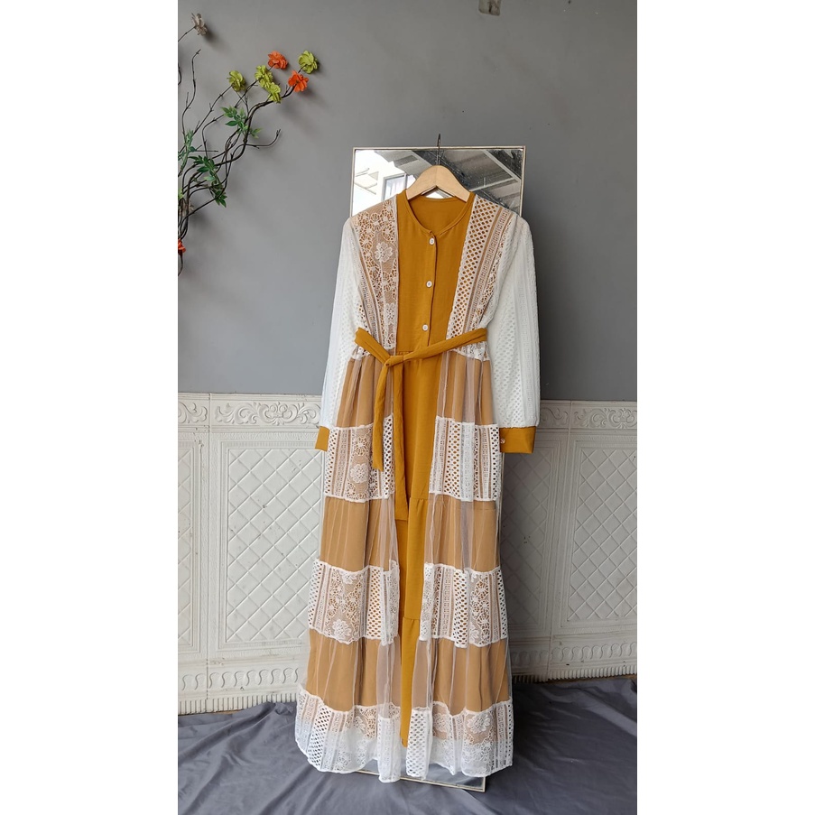 Jual GAMIS DEWISAN 2IN1 LONG OUTER BURKAT MIXX CRINKLE /COD/GAMIS ...