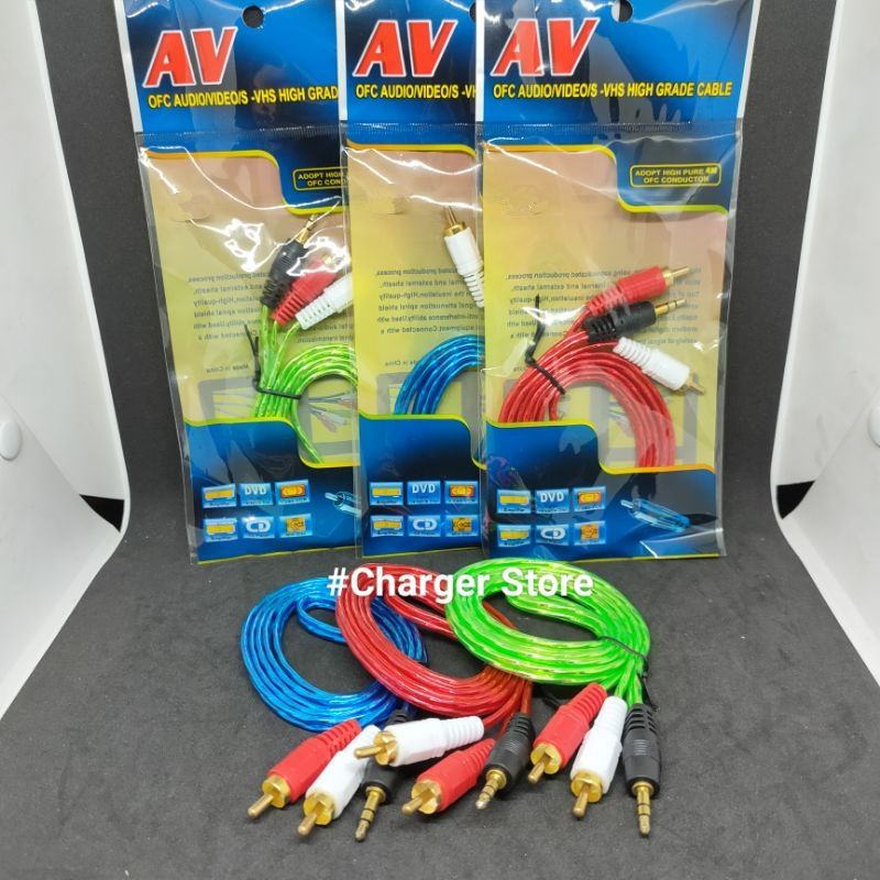 Jual Kabel Audio 2in1 Hp Ke Speaker 1.2M / Tv / Audio AUX Salon / cd ...