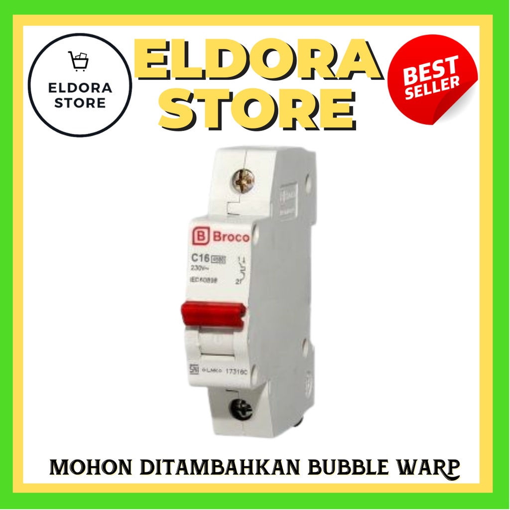 Jual BROCO SAKLAR PEMUTUS SIRKUIT OTOMATIS MCB BROCO C16 | SAKLAR ...
