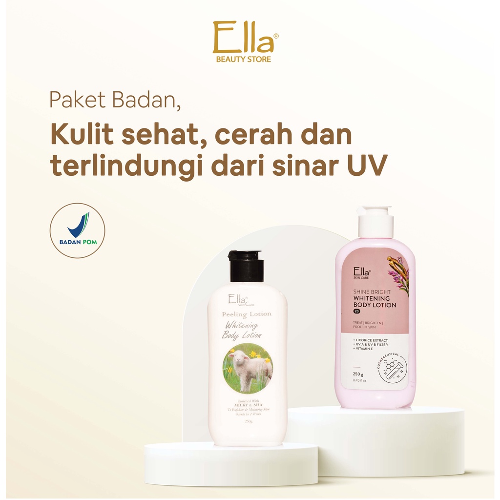 Jual Ella Skincare Paket Body Whitening Ekonomis with Licorice Extract ...