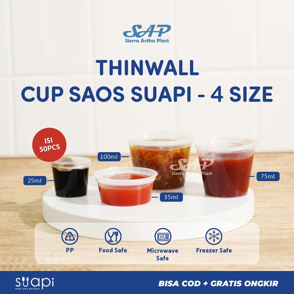 Jual Cup Sambal Suapi | Tempat Sambal Uk 25ml, 35ml, 75ml, 100ml ...