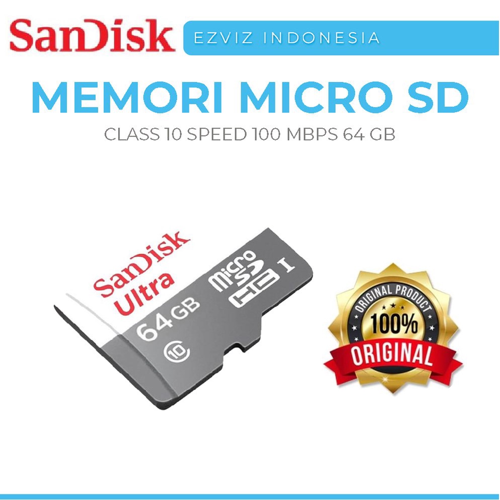 Jual Sandisk Original 64GB Micro SD Ultra Class 10 100mb/s garansi ...