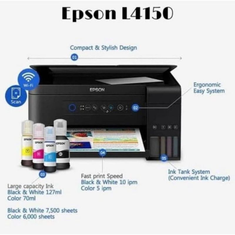 Jual Printer EPSON L4150 WI-FI ALL IN ONE INK TANK PRINTER | Shopee ...