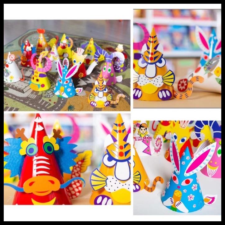 Jual Diy Cny Activities Chinese Zodiac Hat Prakarya Anak Topi | Shopee ...