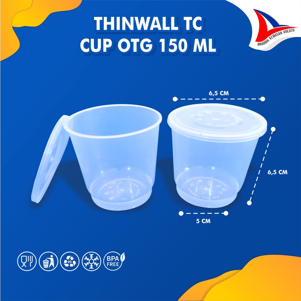 Jual THINWALL CUP OTG 150 ML / CUP PUDING 150 ML ISI 25 PCS | Shopee Indonesia