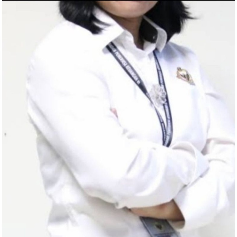 Jual kemeja BPK-RI khusus perempuan kerah hitam tanpa kantong tanpa ...