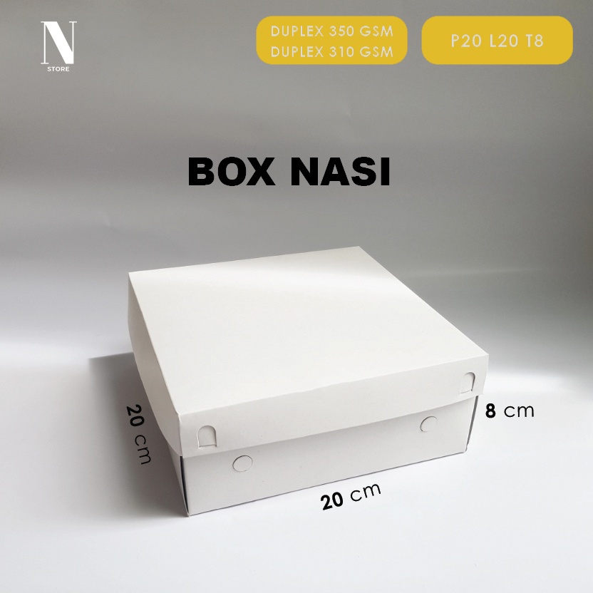 Jual Box Nasi / Kotak Nasi Katering / Kotak Kue Polos / Dus Roti 20x20 ...