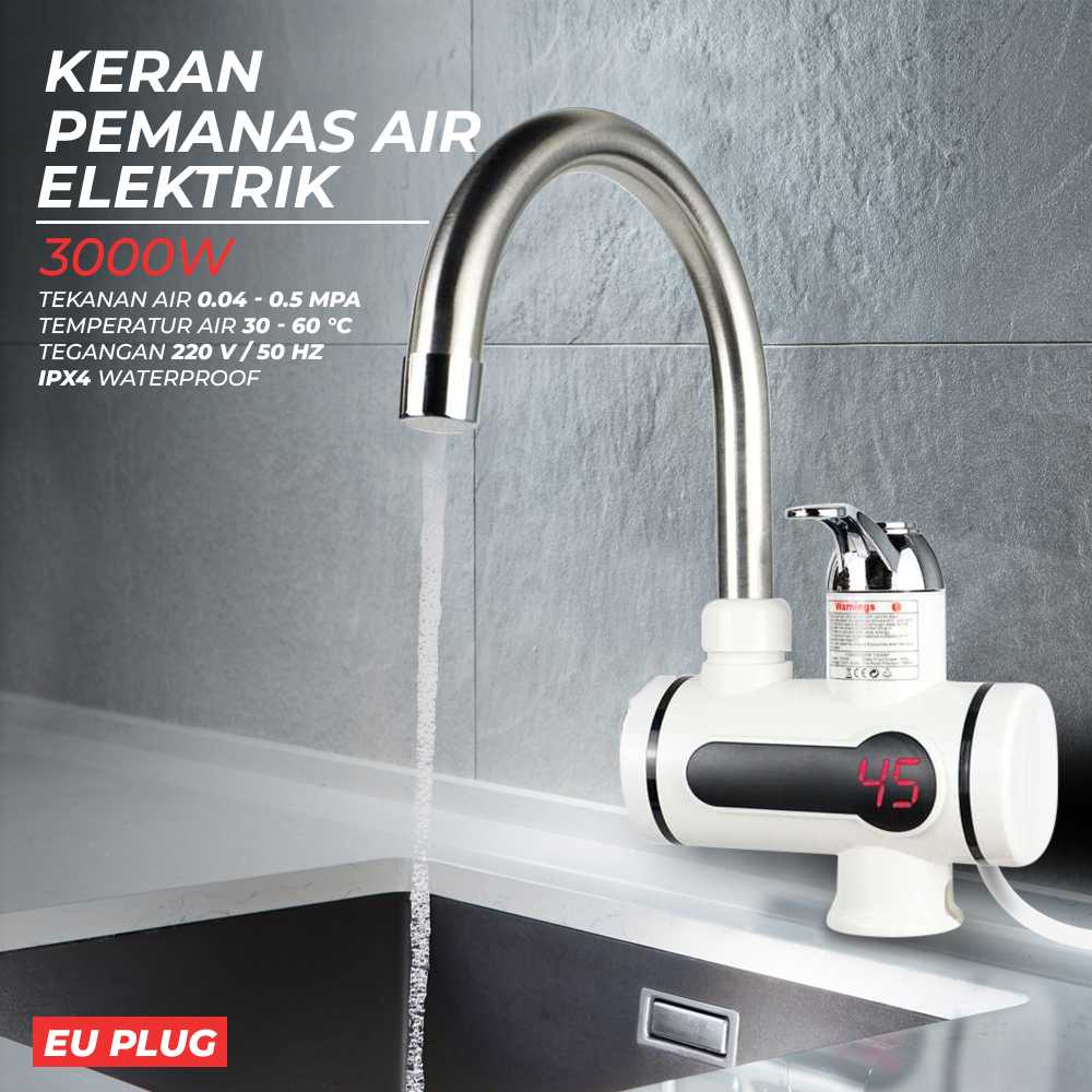 Jual Temmax Keran Pemanas Air Electric Faucet 3rd Generation 3000W - RX ...