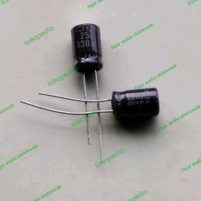 Jual kapasitor nippon 330uf 25v elko elco capasitor 330 uf 25 v ...