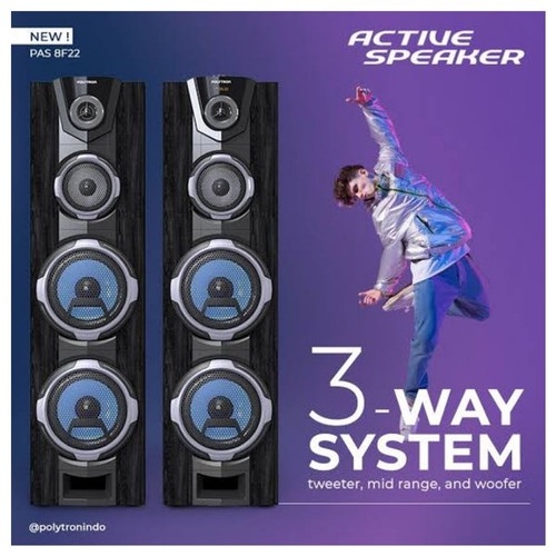 Jual POLYTRON SPEAKER AKTIF PAS 8FF22 BLUETOOTH DOUBLE WOOFER 8 INCH ...