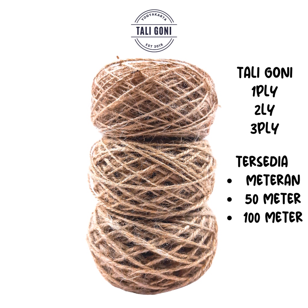 Jual Tali Goni Tali Rami 2 - 3mm 3 ply meteran/Roll panjang 100 meter ...