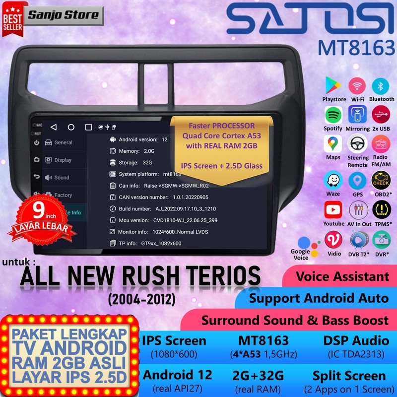 Jual SANJO - Paket Frame OEM + Soket PNP + Headunit Android 9 inch All ...