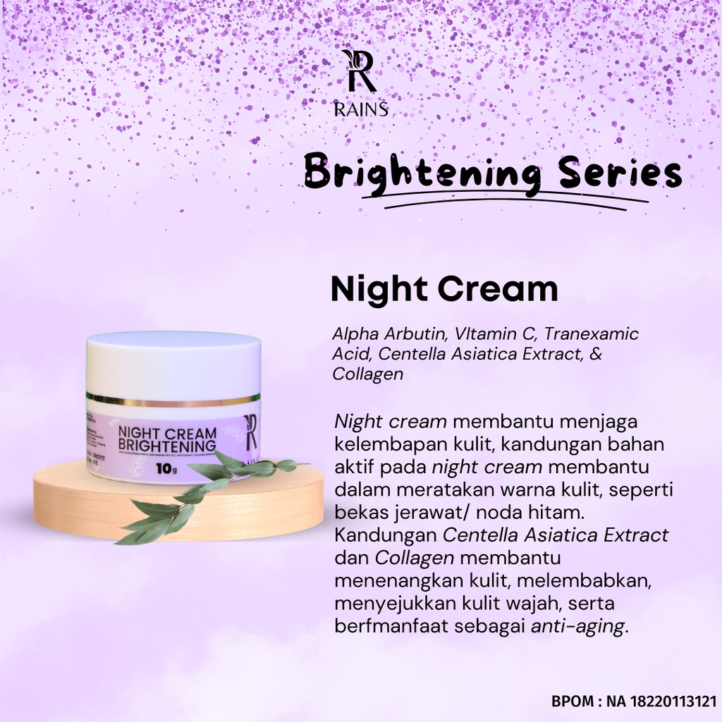 Jual Rains Brightening Series - Night Cream | Shopee Indonesia