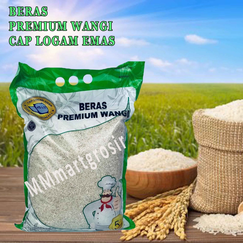 Jual BERAS PREMIUM WANGI 5Kg/CAP LOGAM EMAS | Shopee Indonesia